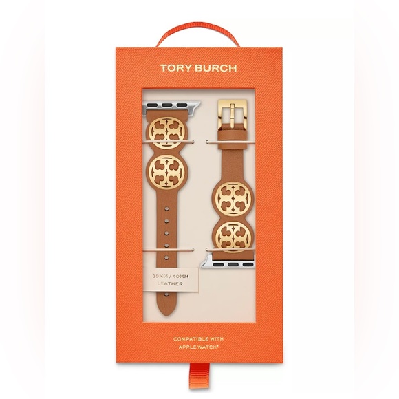 Tory Burch | Accessories | Tory Burch Miller Logo Studded Brown Leather ...